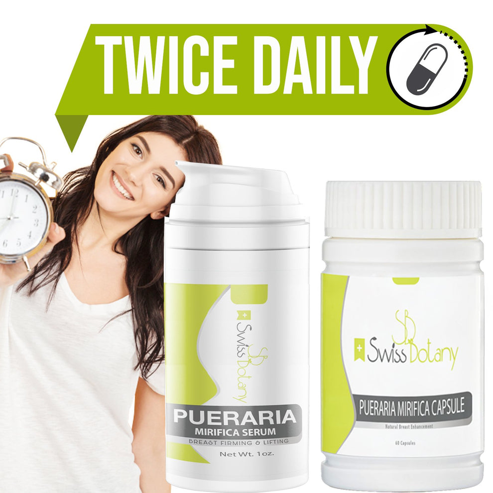 Pueraria Mirifica Serum (4) & Capsules (2) | 2 Month Supply Capsules ...