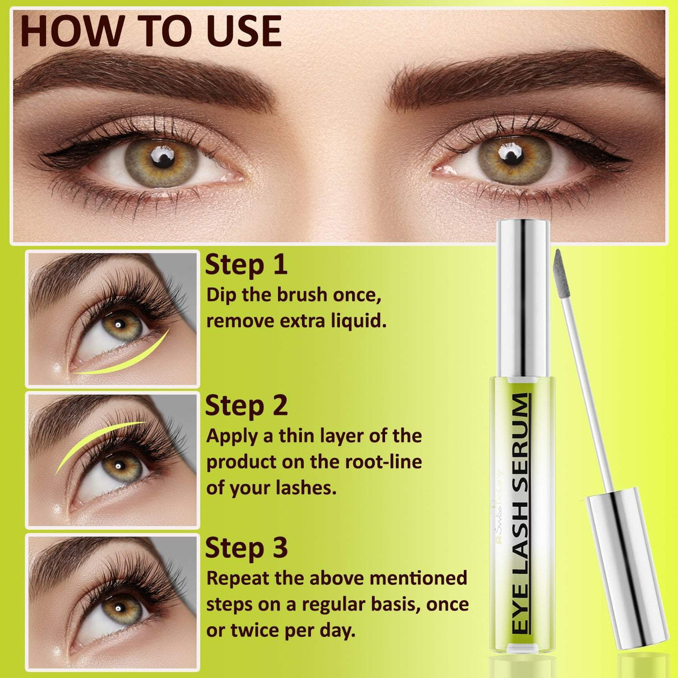 Eyelash Growth Serum- Grow Longer Fuller Eyelashes – swissbotany
